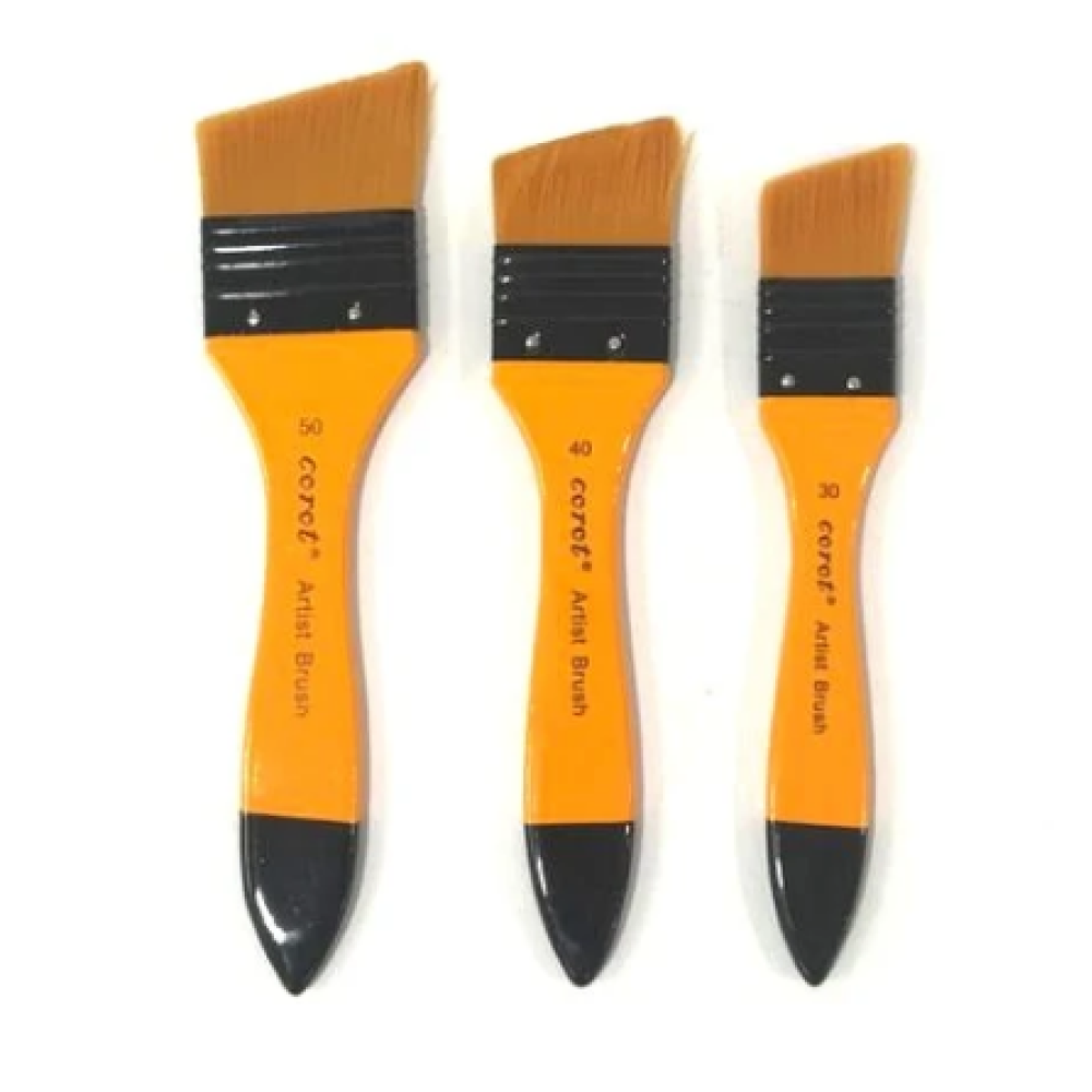 Angled Art Brushes Pack of 3 | Corot - Best shop in Amman
